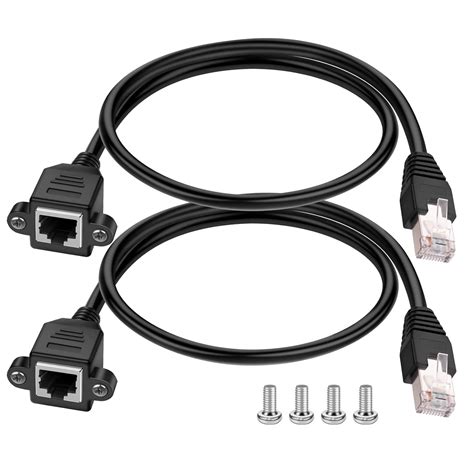Igreely Ethernet Extender 2pack Rj45 Male To Female Screw Panel Mount
