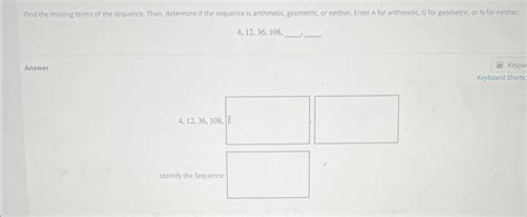 Solved Find The Missing Terms Of The Sequence Then