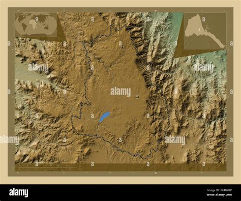 Maekel Region Of Eritrea Colored Elevation Map With Lakes And Rivers Locations Of Major