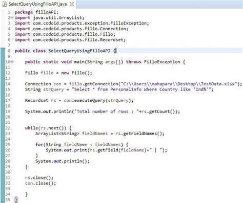 fillo excel api excel read write