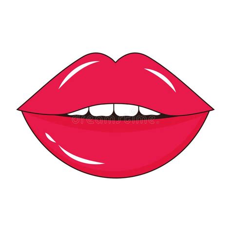 Lips With Teeth In Pop Art Style Stock Vector Illustration Of Female Love 272167283