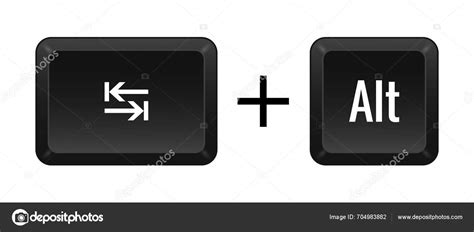 Tab Alt Key Combination Keyboard Control Computer Shortcut Laptop Functional Stock Vector By
