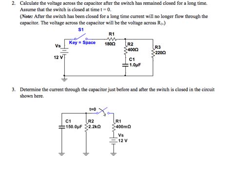Solved Calculate The Voltage Across The Capacitor After T