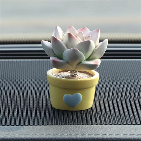 Ins创意多肉植物盆栽树脂工艺品汽车摆件车内用品大全车载装饰品虎窝淘