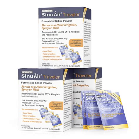 Buy Sinuair 25 Gram Saline Packets Sodium Chloride With Potassium And Calcium Salt Solution