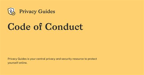 Code Of Conduct Privacy Guides
