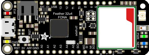 How To Use Adafruit Feather 32u4 Fona Pinouts Specs And Examples Cirkit Designer
