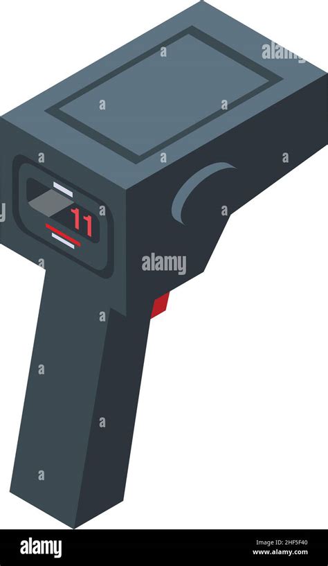 Radar Gun Icon Isometric Vector Speed Camera Car Traffic Stock Vector