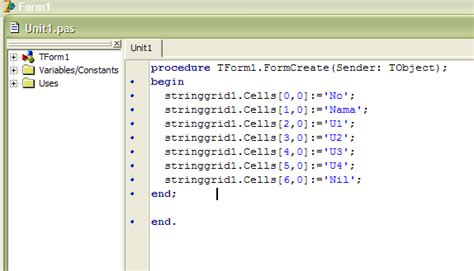 Nugrohos Blog Stringgrid Di Delphi