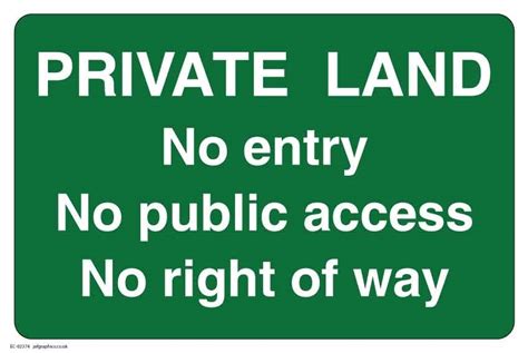 Jaf Graphics Private Land No Access Sign