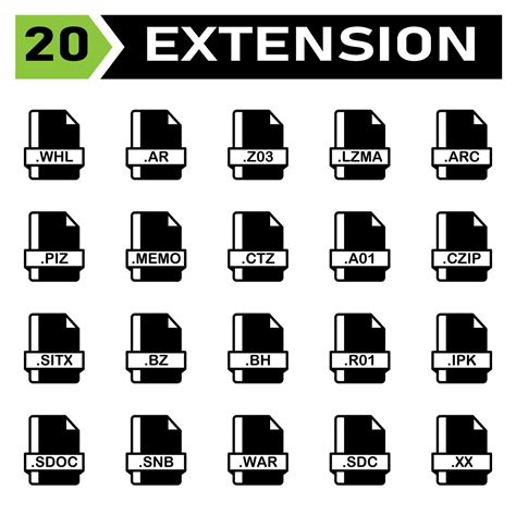 File Extension Icon Set Include File Document Extension Icon Type