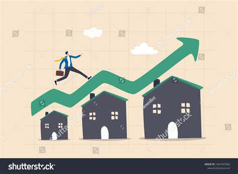 Housing Price Rising Real Estate Property Stock Vector Royalty Free
