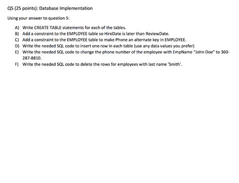 Solved Q5 25 Points Database Implementation Using Your