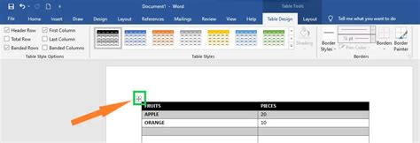 Different Ways On How To Move Table In MS Word