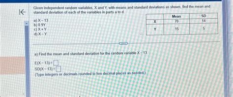 Solved K Given Independent Random Variables X And Y With