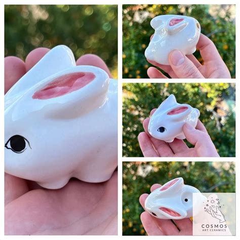 Cute Bunny Pipe Funny Rabbit Ceramic Pipe Tiny Smoking Pipes Etsy
