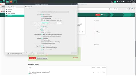 Touchpad Settings Why Are They Different How To Fix Support Manjaro Linux Forum