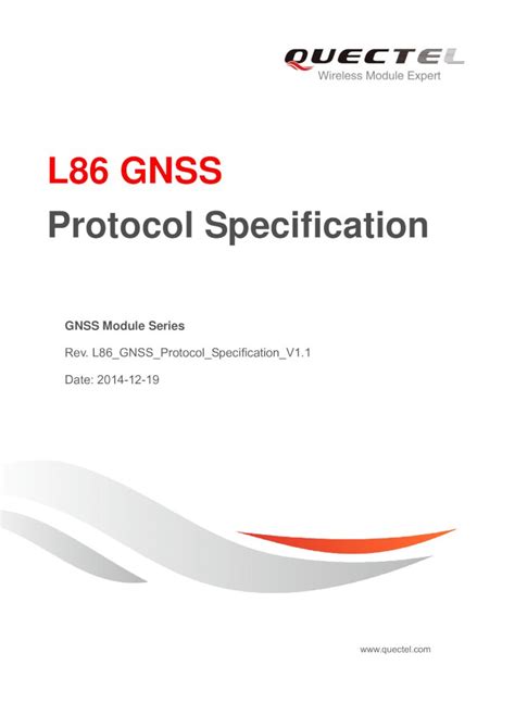Pdf L86 Gnss Protocol Specification Rs Componentsdocs Webdocs