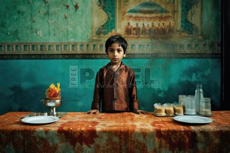 Boy Setting The Table