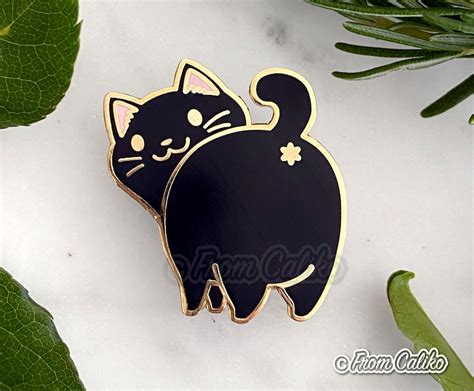 Black Cat Butt Hard Enamel Pin Etsy Canada