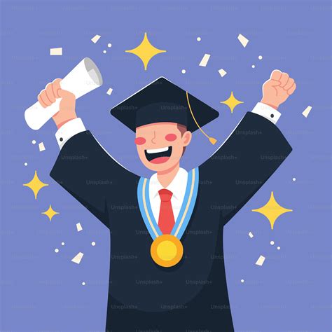 졸업 가운을 입은 남자가 메가폰을 들고 있다 벡터 Unsplash의 대학 이미지