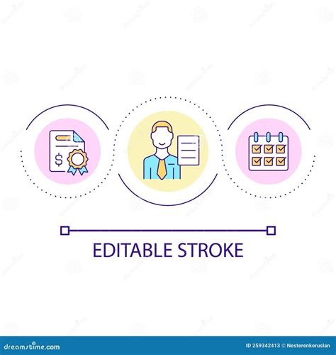 Employee Of Month Loop Concept Icon Stock Vector Illustration Of