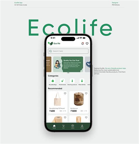 Ecolife Ecofriendly Products App UI UX Casestudy Behance