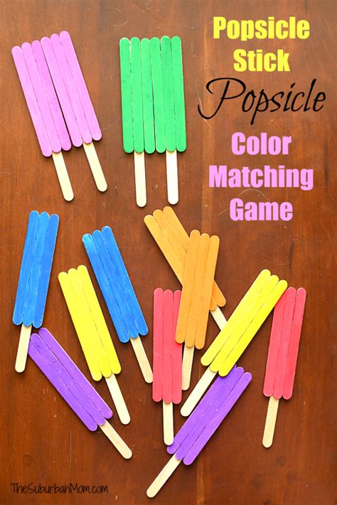Popsicle Stick Popsicles Craft And Matching Game Thesuburbanmom