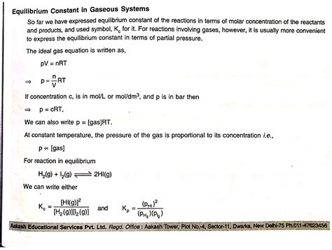Establish Relationship Between Kp Kc