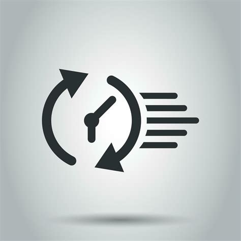 Clock Countdown Icon In Flat Style Time Chronometer Vector Illustration On White Background