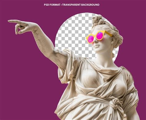 Premium Psd Greek Statue Colorful Sunglasses