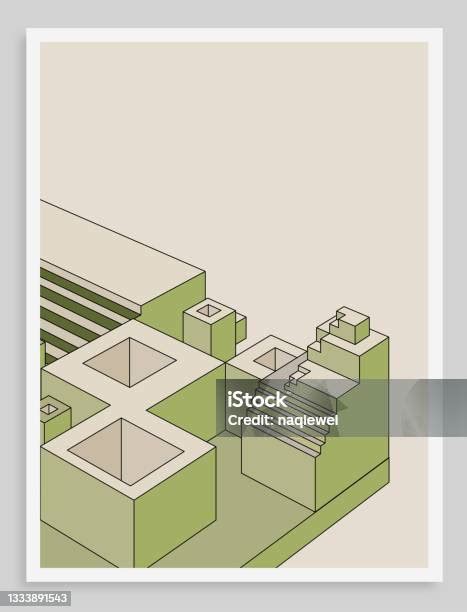 설계를 위한 벡터 3d 모델 구조 조성 기하학적 패턴 배경 일러스트 블럭에 대한 스톡 벡터 아트 및 기타 이미지 블럭 3