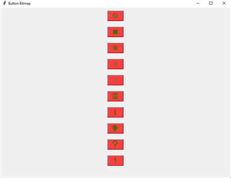 Bitmap Button In Python Tkinter Using For Loop