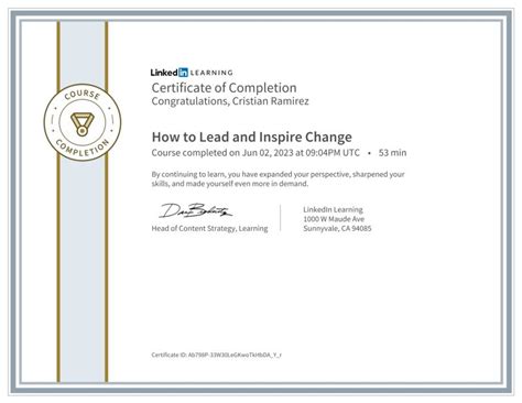 Cristian Ramirez On Linkedin Certificate Of Completion