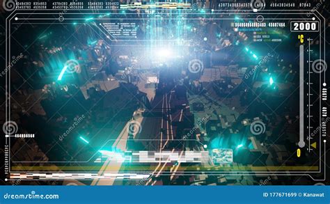 Digital Technology Abstract Background Hi Tech Futuristic User Interface Head Up Display Screen