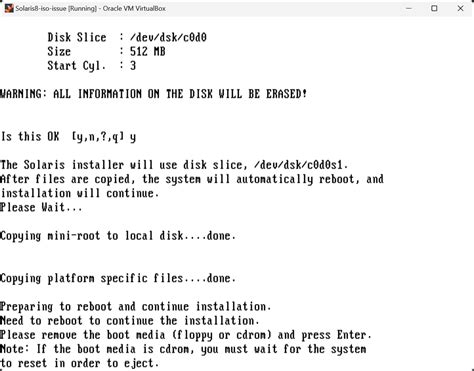 installing solaris 8 x86 on virtualbox 7 0 20 when to remove the iso