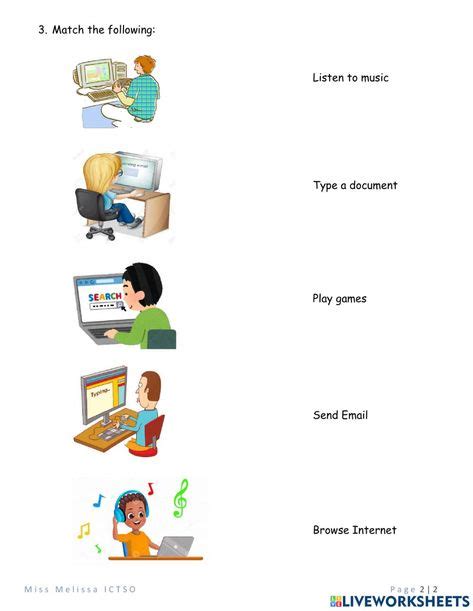 Different Places Where Computer Are Used Worksheet Teacher Planning Computer Basics Computer