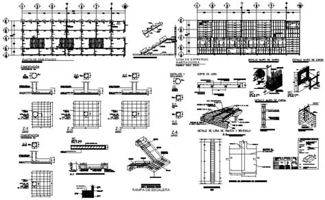 Various Rcc Structural Units Detail 2d Drawing In Autocad