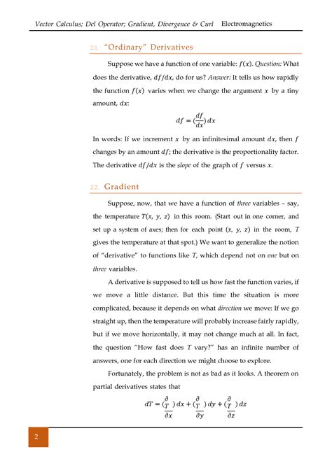 Solution Vector Analysis Vector Calculus The Del Operator Gradient