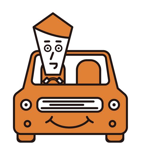 자동차를 운전하는 사람 남성의 그림 무료 일러스트 소재집 Kukukeke