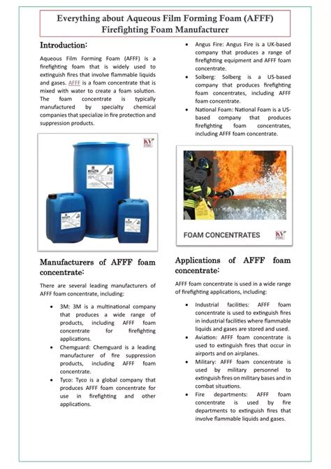 Ppt Everything About Aqueous Film Forming Foam Afff Firefighting Foam Manufacturer
