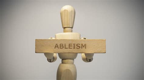 Ableism Written On Wooden Surface Close Up In The Studio Stock Image