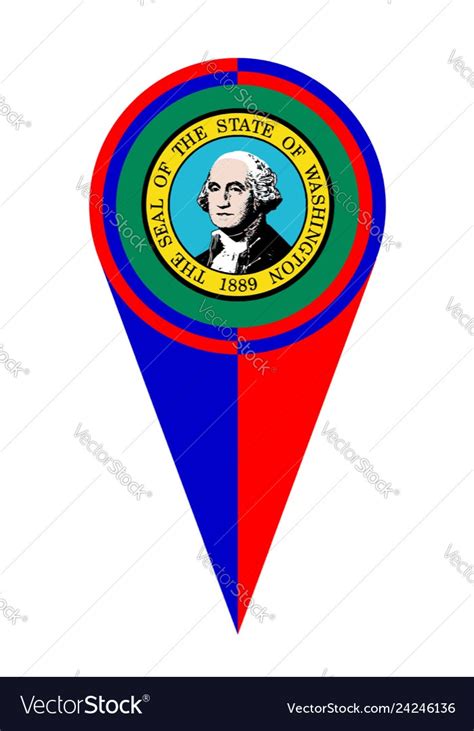 Washington Pointer Location Flag Royalty Free Vector Image