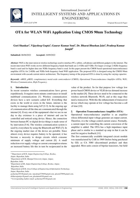 Pdf Ota For Wlan Wifi Application Using Cmos 90nm Technology
