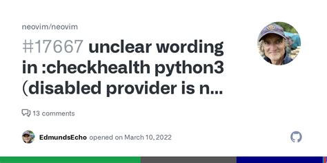 Unclear Wording In Checkhealth Python3 Disabled Provider Is Not An