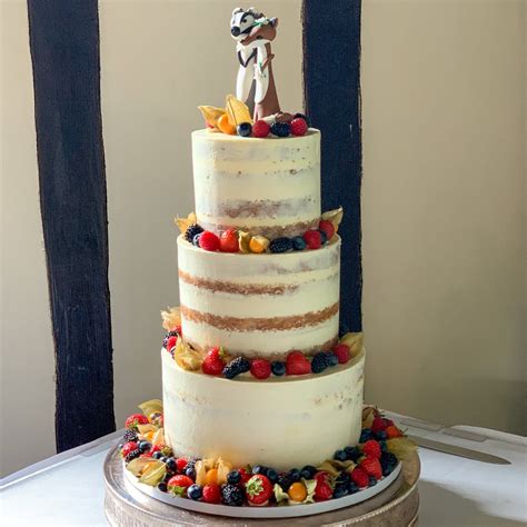 Semi Naked Fruit Wedding Cake Custom Flavours Available My Baker