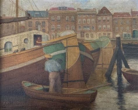 Gerrit David Labots 1869 1959 Binnenhaven Rotterdam Auction