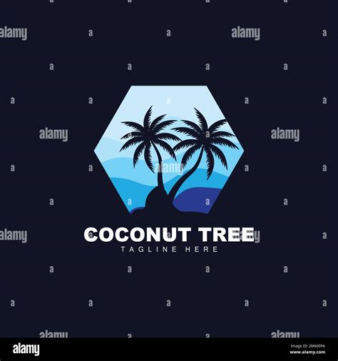 Coconut Tree Logo Ocean Tree Vector Design For Templates Product