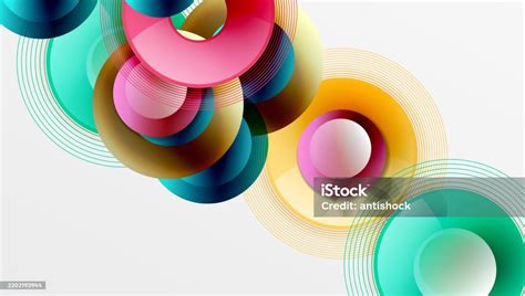 Sleek Vector With Overlapping Circles In Vibrant Colors And Smooth Gradients Dynamic Composition