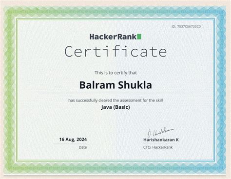 Finished Java Basics Course On Hackerrank Balram Shukla Posted On The Topic Linkedin